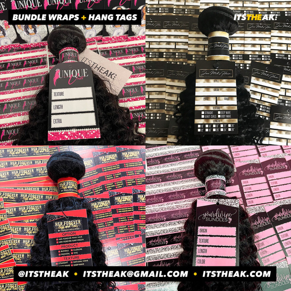 Custom Bundle Wraps & Hang Tags | Professional Printing