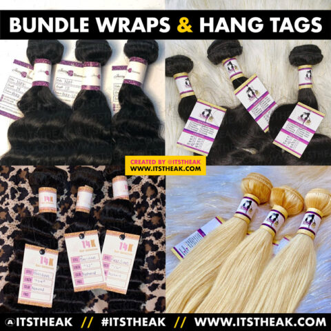 Bundle Wraps and Hang Tags for Hair Extension Businesses