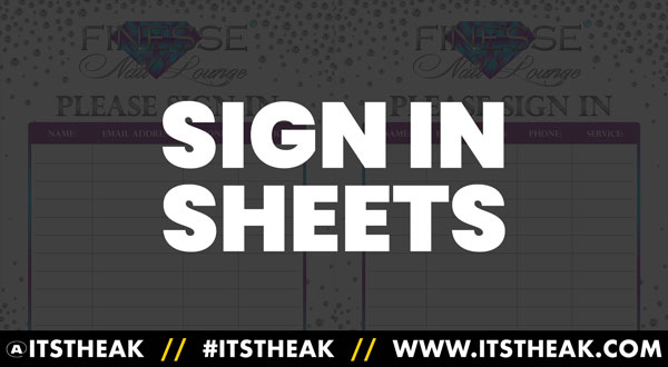 Custom Sign In Sheets • Designed and Printed For Your Salon