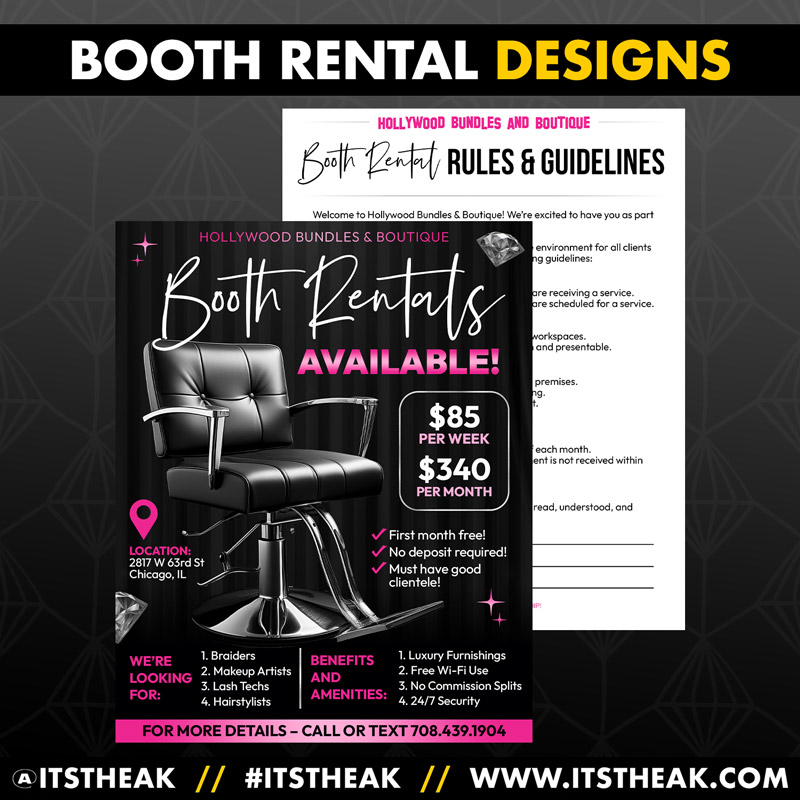 Booth Rental Flyer + Rules and Guidelines Document Design